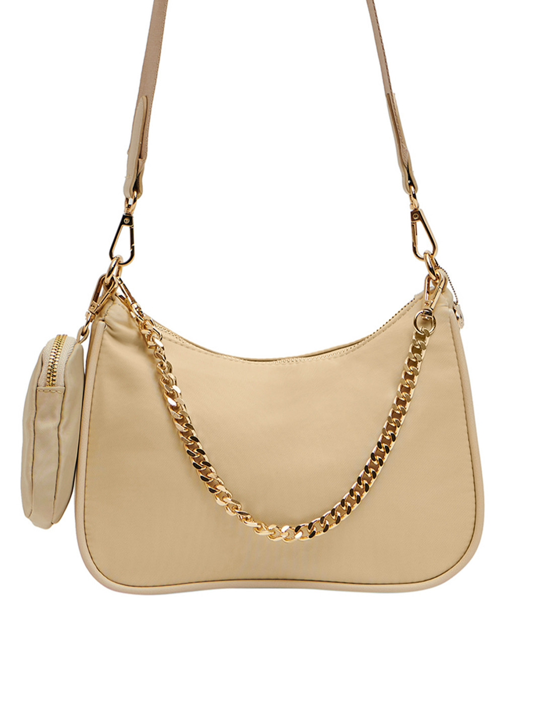 Buy Chumbak Beige Solid Structured Sling Bag - Handbags for Women ...