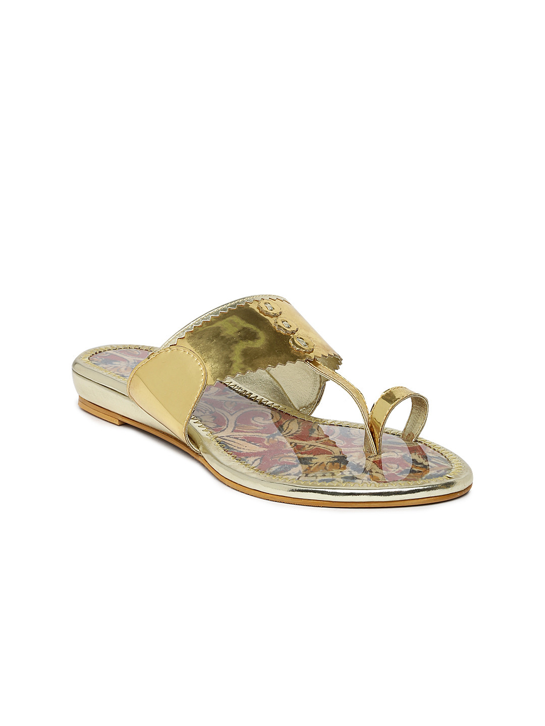 Buy Inc 5 Women Gold Toned Solid Flats - Flats for Women 1990926 | Myntra