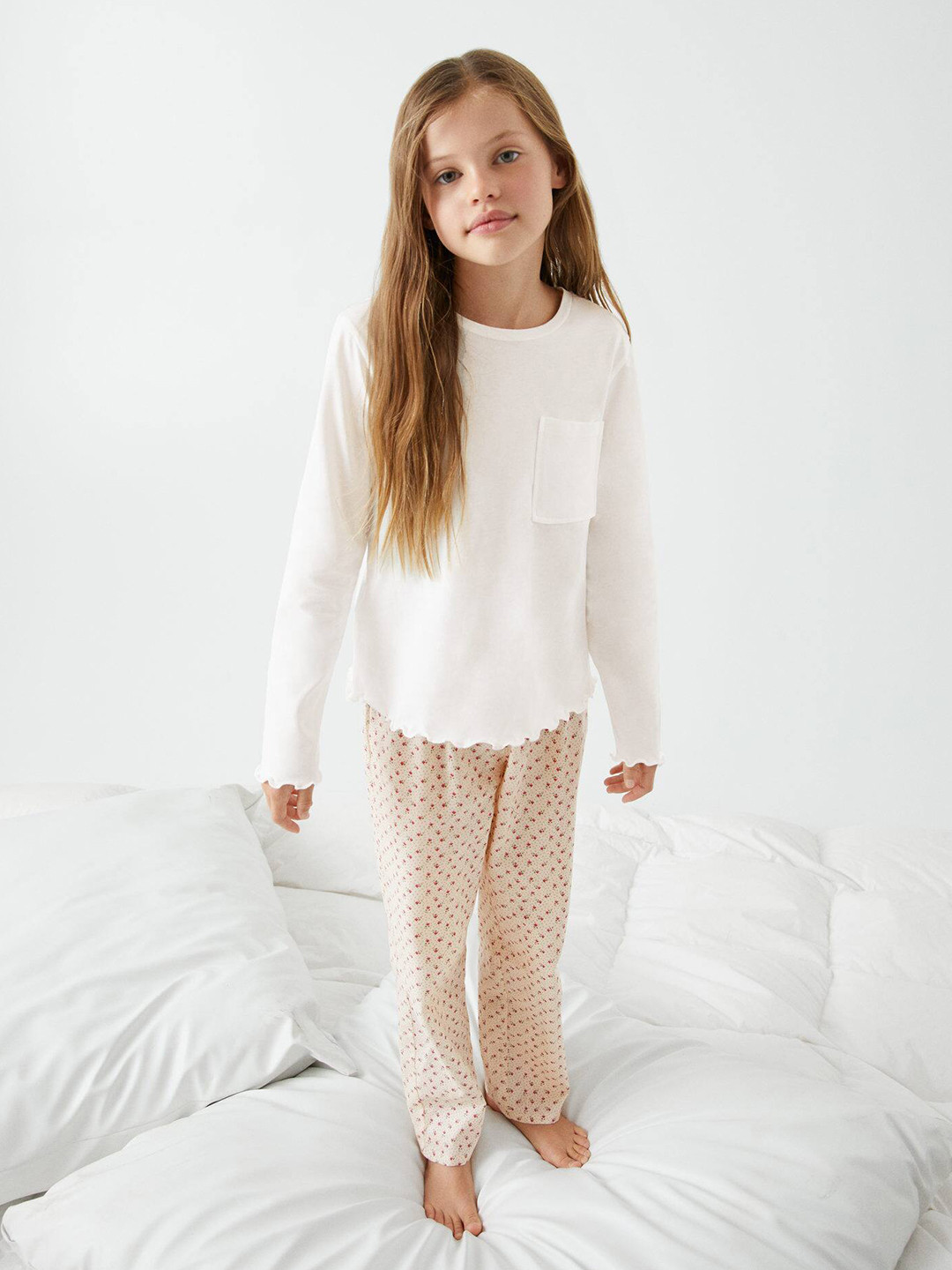 Buy Mango Kids Girls Pure Cotton Sustainable Pyjama Set - Night Suits ...