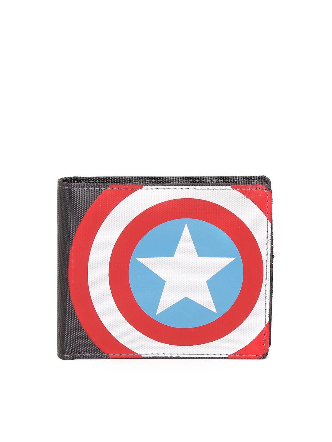 Buy Kook N Keech Marvel Men Grey & Red Printed Two Fold Wallet ...