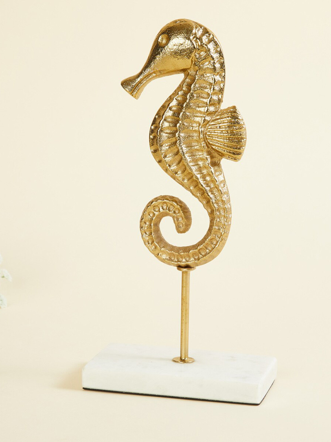 Buy Home Centre Gold Toned Textured Aluminum Sea Horse Figurine With ...