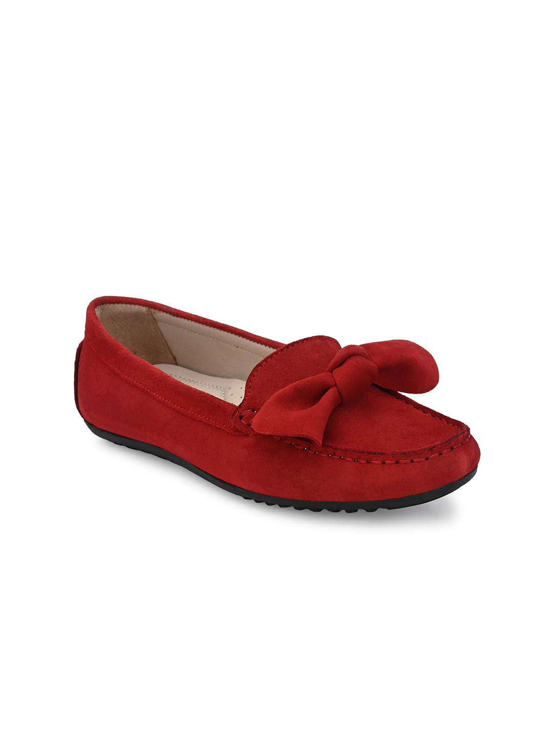 Buy CARLO ROMANO Women Red Suede Loafers - Casual Shoes for Women ...