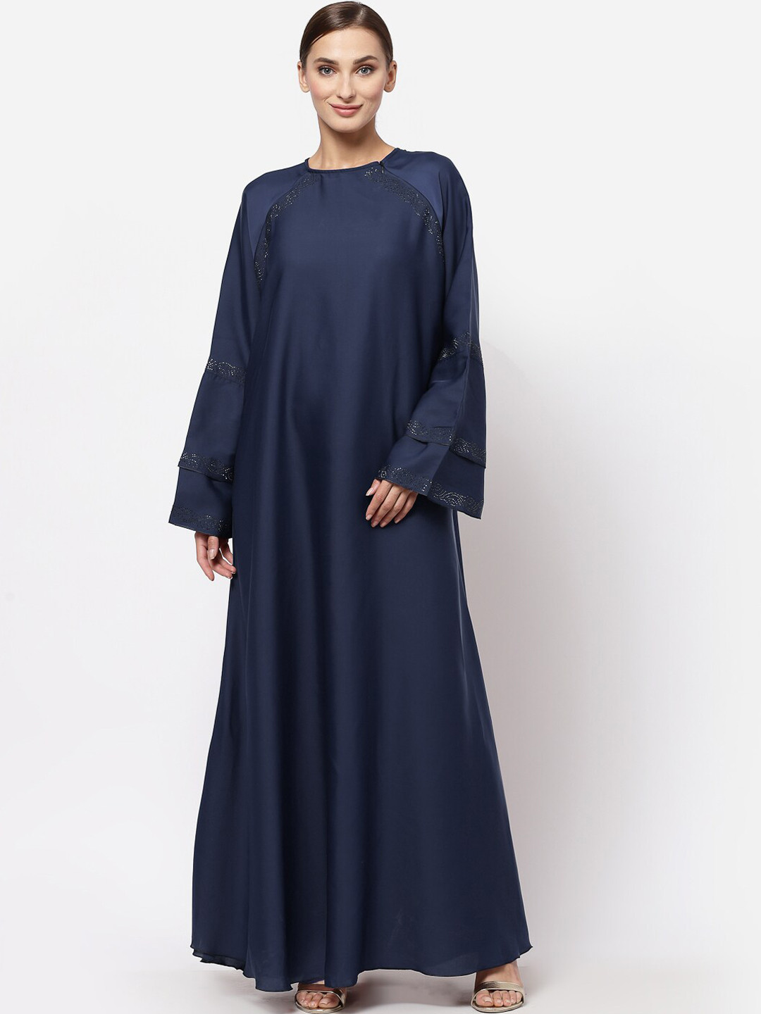 Buy KLOTTHE Women Blue Embellished Burqas - Burqas for Women 19920142 ...