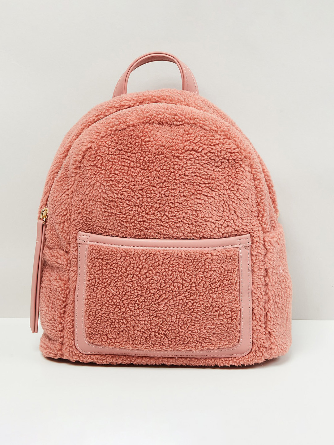 Buy Max Women Peach Coloured Textured Backpack - Backpacks for Women ...
