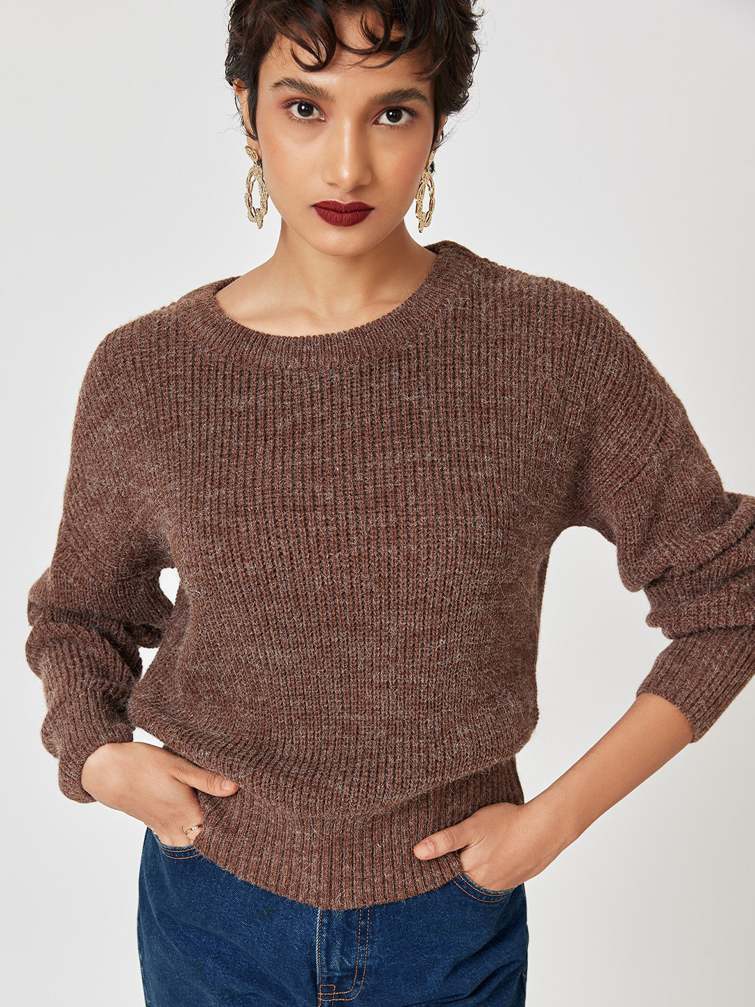 Buy The Label Life Women Brown Pullover - Sweaters for Women 19938288 ...