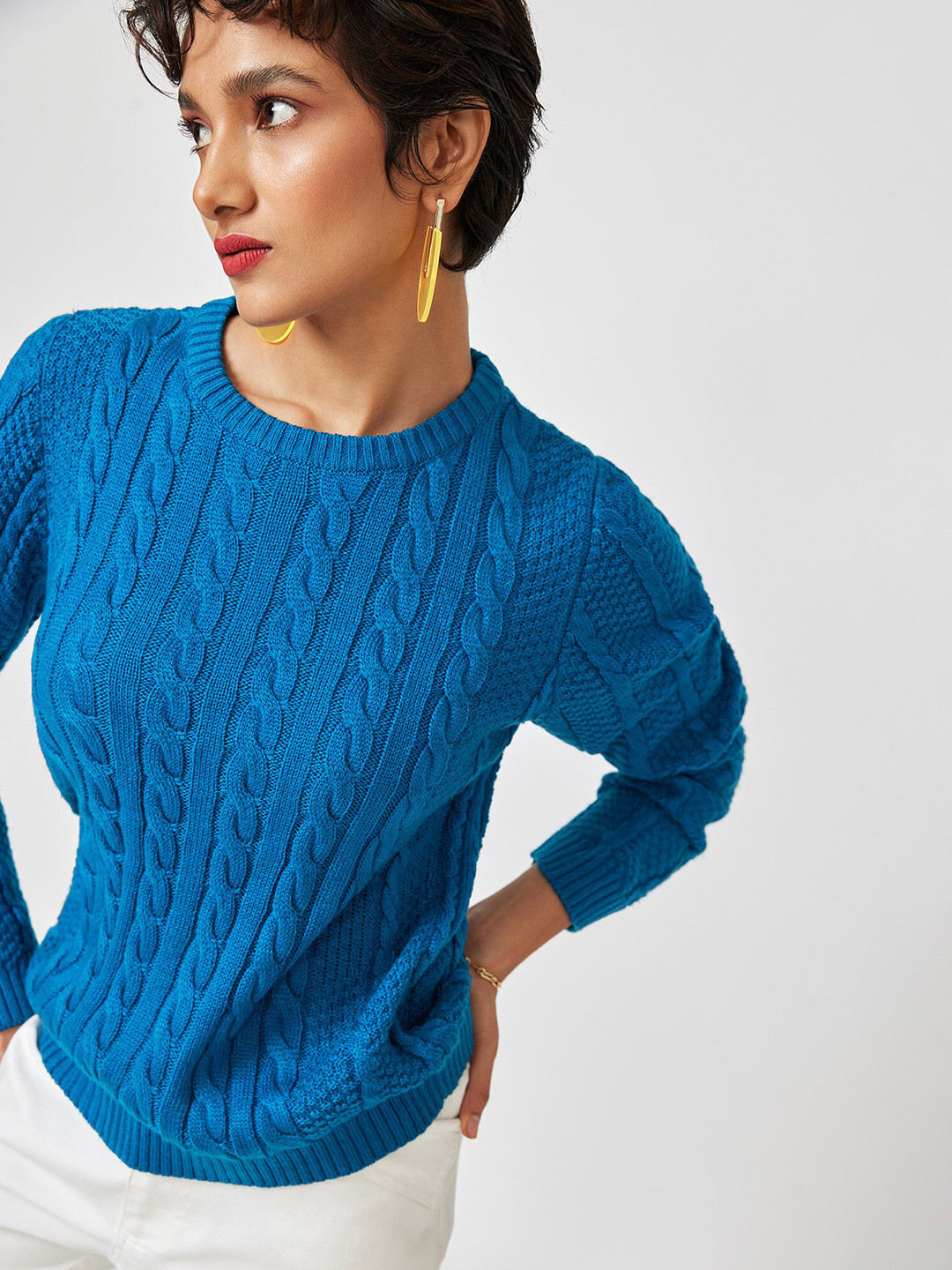 Buy The Label Life Women Blue Pullover - Sweaters for Women 19938308 | Myntra