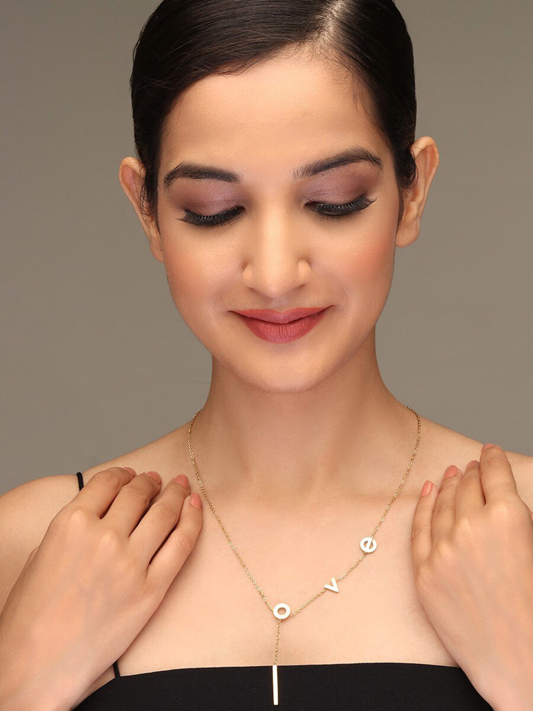 Buy LAIDA Women Gold Plated Love Pendant With Chain - Pendant for Women ...