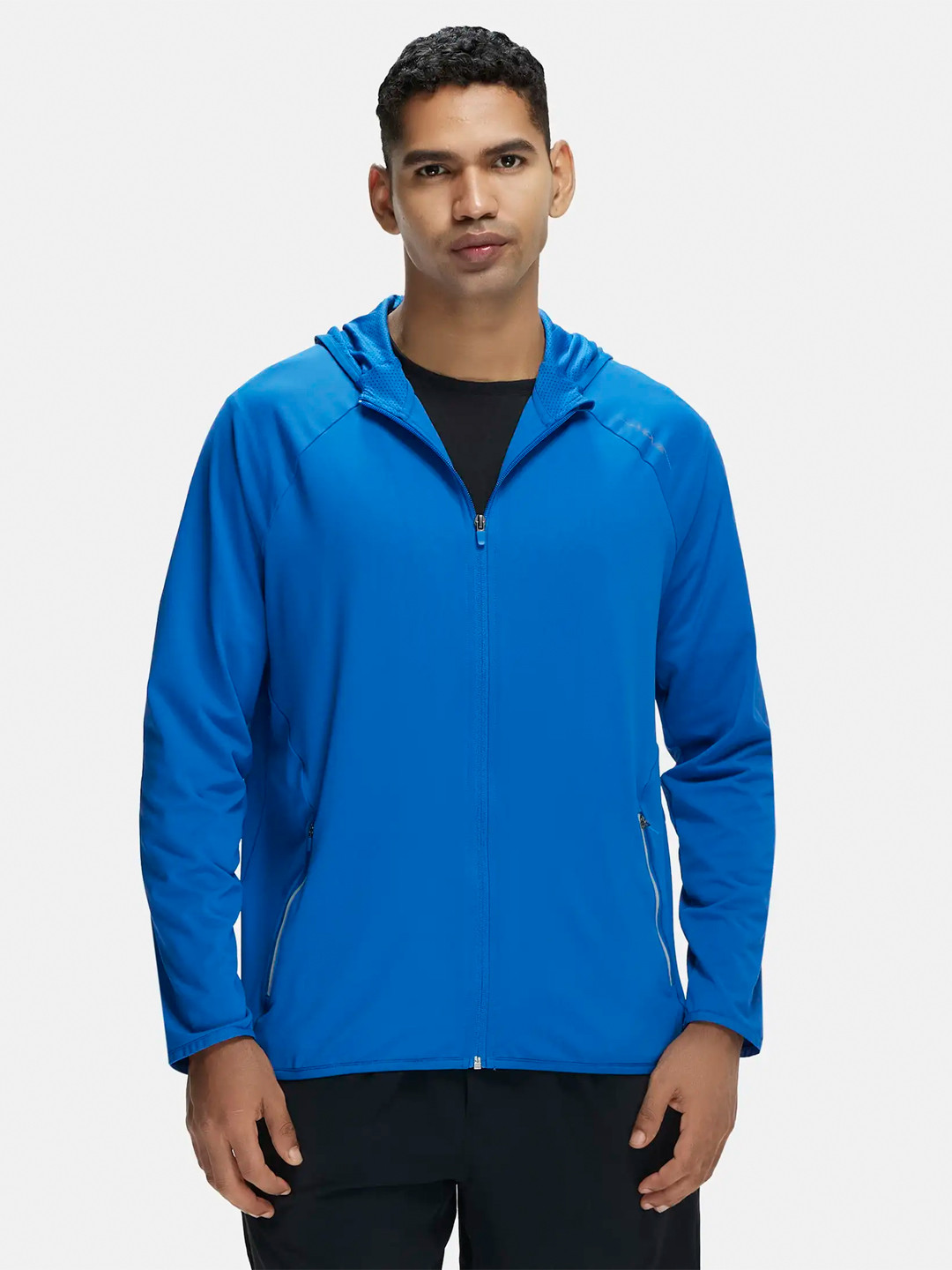 Buy Jockey Men Blue Hooded Bomber Jacket - Jackets for Men 19940198 ...