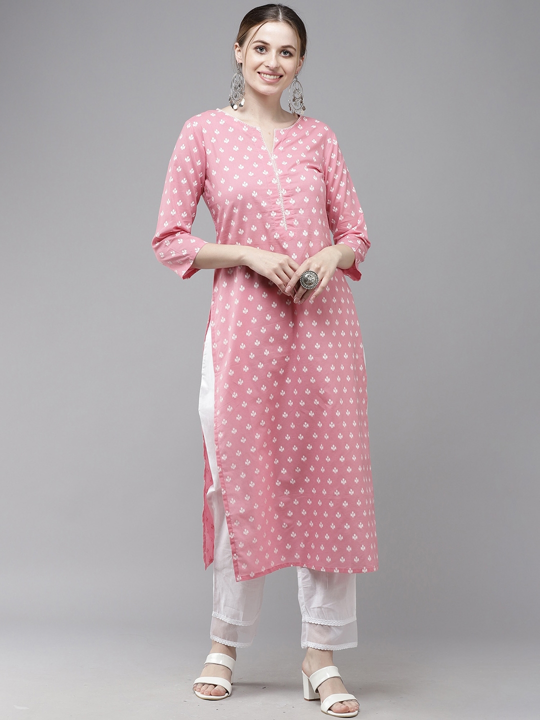 Buy Kalini Women Pink Ethnic Motifs Printed Kurta Kurtas For Women