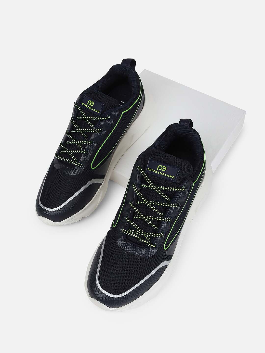 Buy Peter England Men Blue Solid Sneakers - Casual Shoes for Men ...