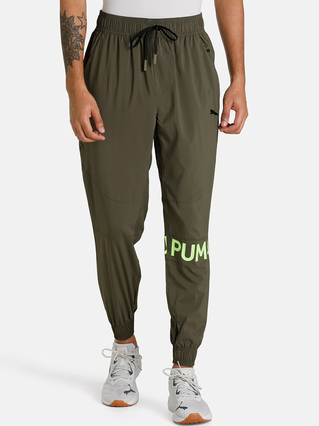 Buy Puma Men Green Woven Training Joggers - Track Pants for Men ...