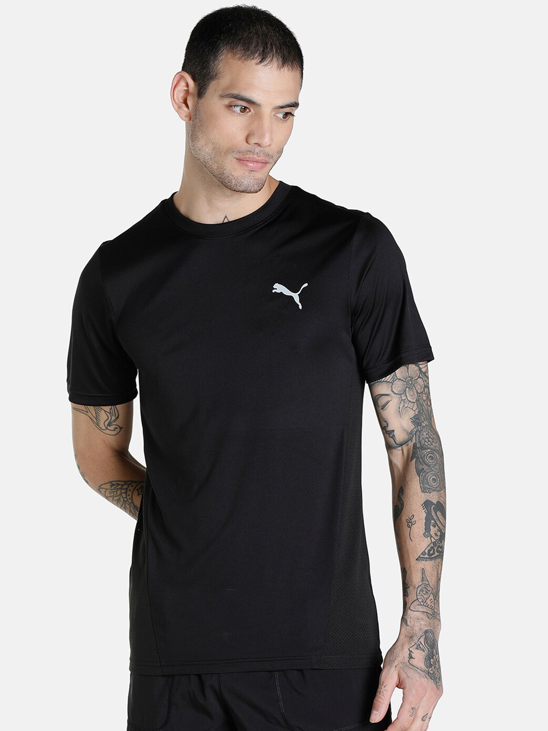 Buy Puma Men Black Train All Day Slim Fit Training T Shirt - Tshirts ...