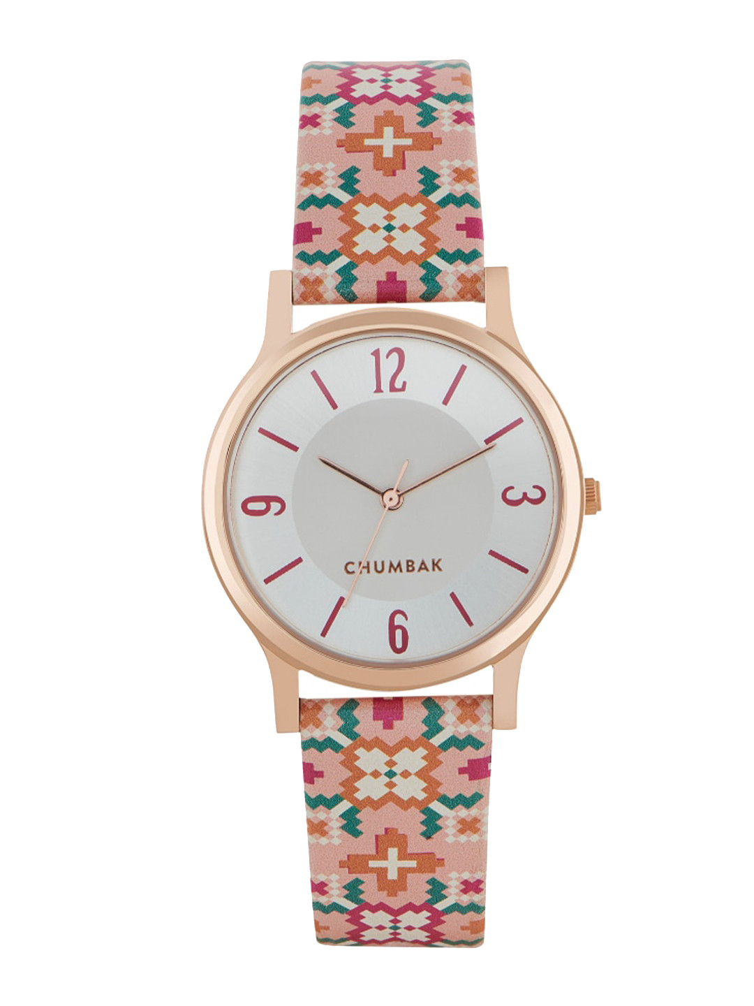 Buy TEAL BY CHUMBAK Women Brass Dial & Leather Straps Analogue Watch ...