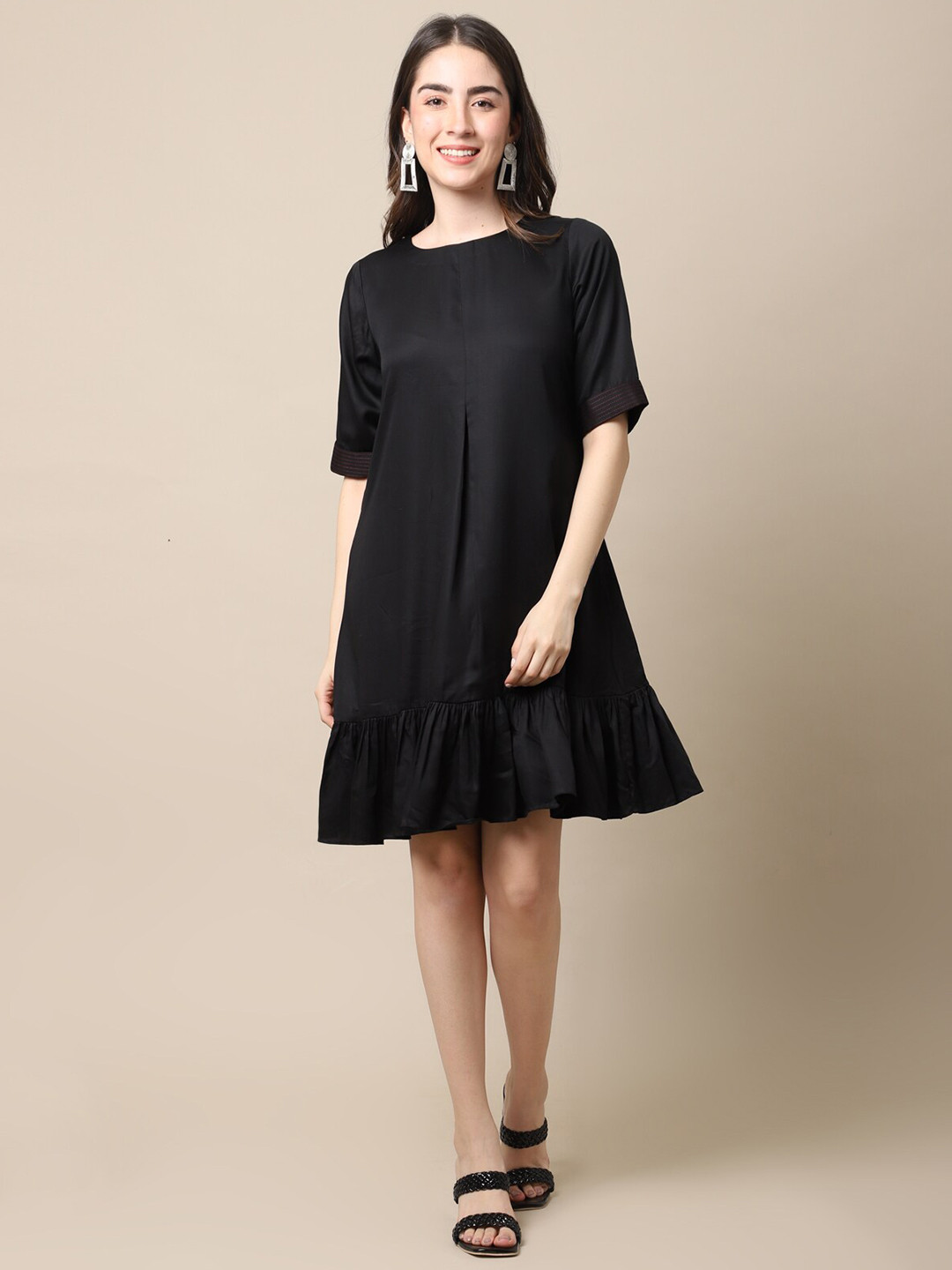 Buy Ewoke Women Black A Line Dress - Dresses for Women 19951752 | Myntra