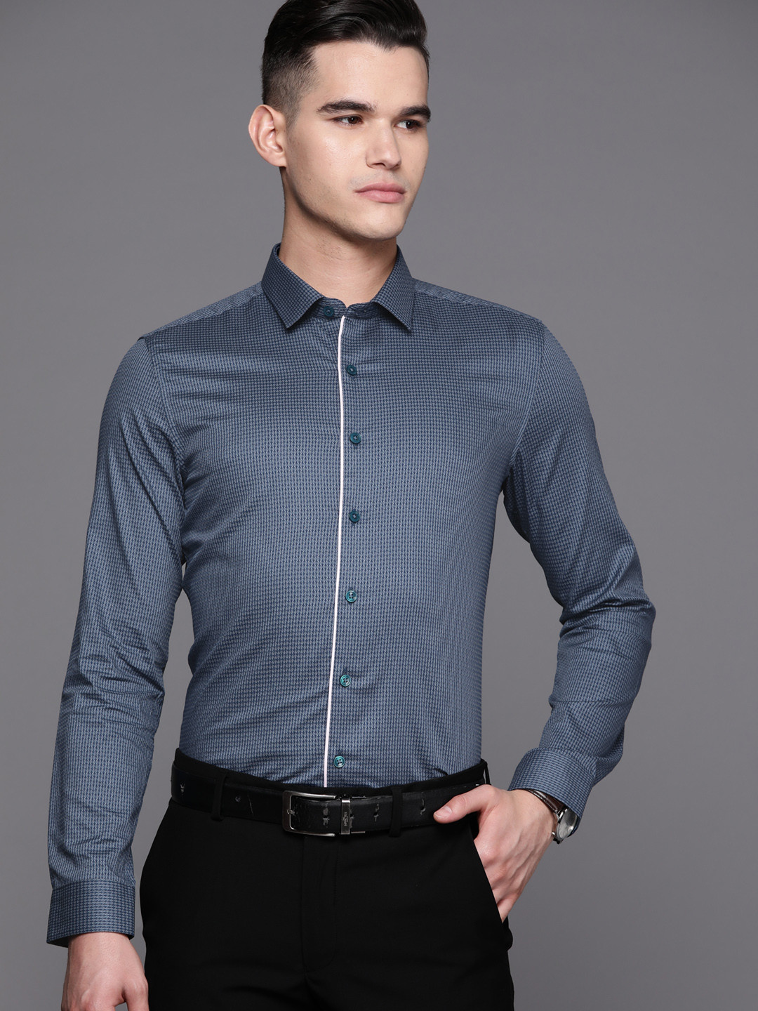 Buy Louis Philippe Men Super Slim Fit Printed Formal Shirt - Shirts for Men 19955242 | Myntra
