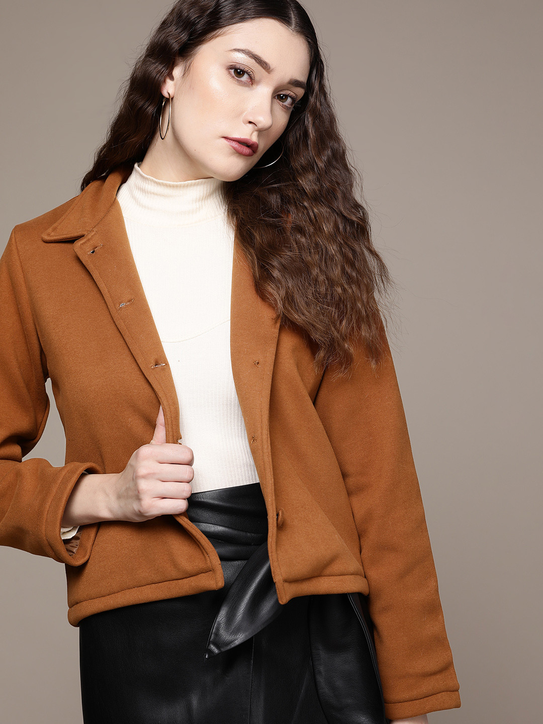 Buy Bebe Women Brown All Day Tailored Jacket - Jackets for Women ...