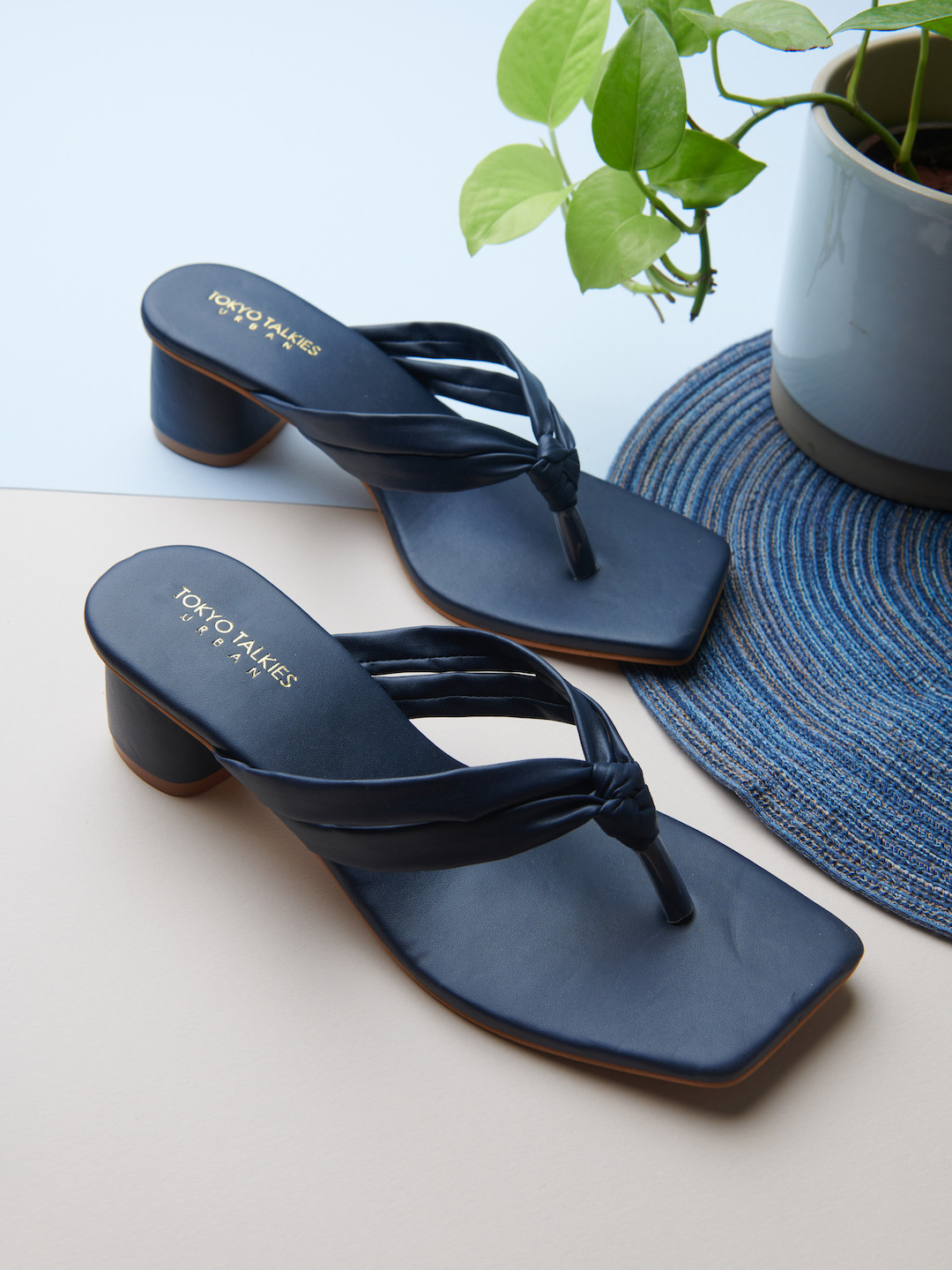 Buy Tokyo Talkies Black PU Block Sandals - Heels for Women 19964312 ...