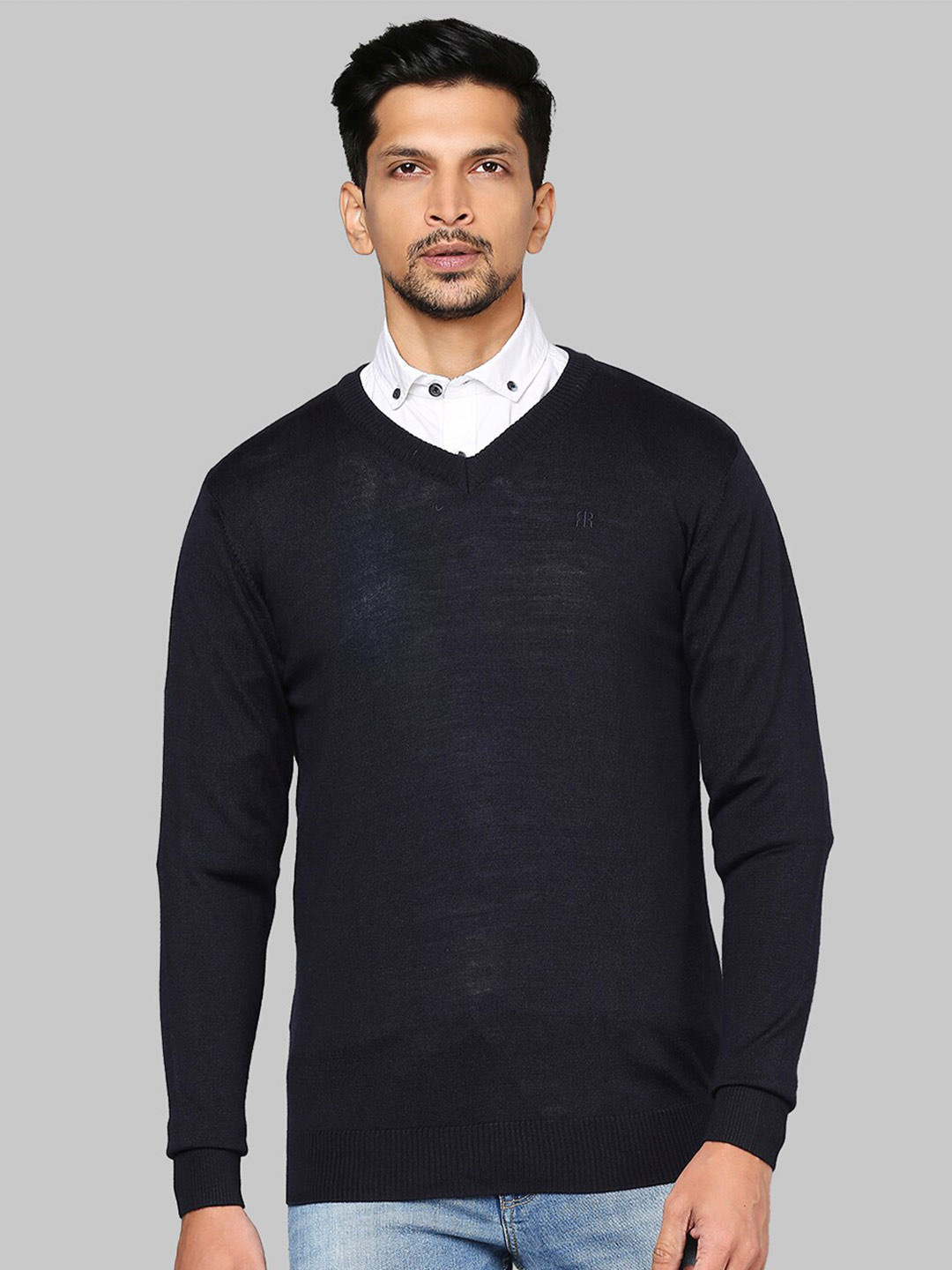 Buy Raymond Men Navy Blue Pullover Sweater - Sweaters for Men 19968534 ...