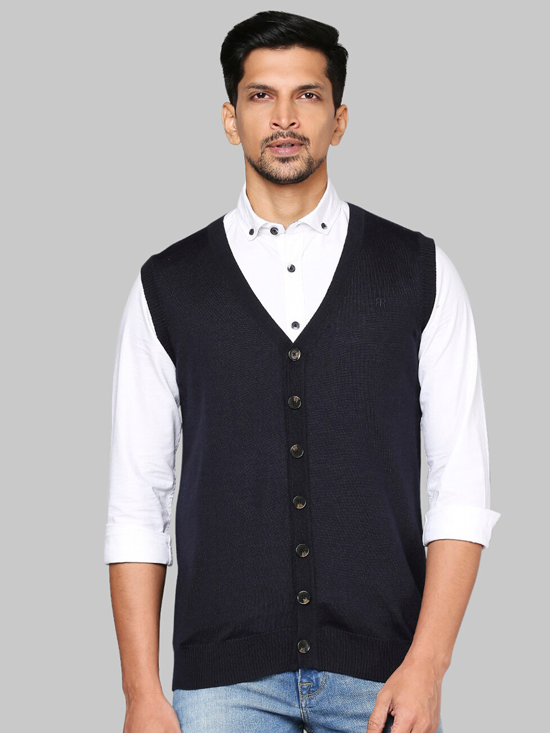 Buy Raymond Men Navy Blue Sweater Vest - Sweaters for Men 19968746 | Myntra