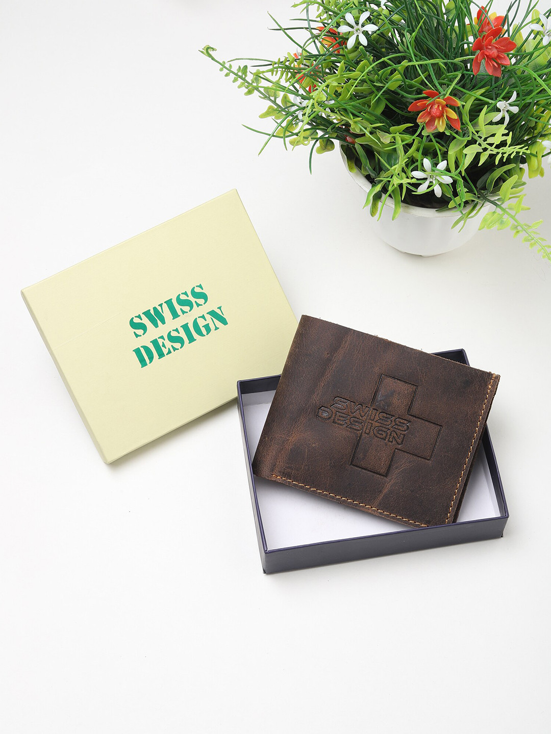 Buy Swiss Design Men Brown & Black Leather Two Fold Wallet - Wallets ...