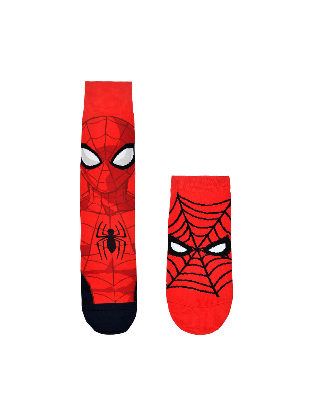 Buy Balenzia X Marvel Men Pack Of 2 Spider Man Patterned Ankle & Calf ...