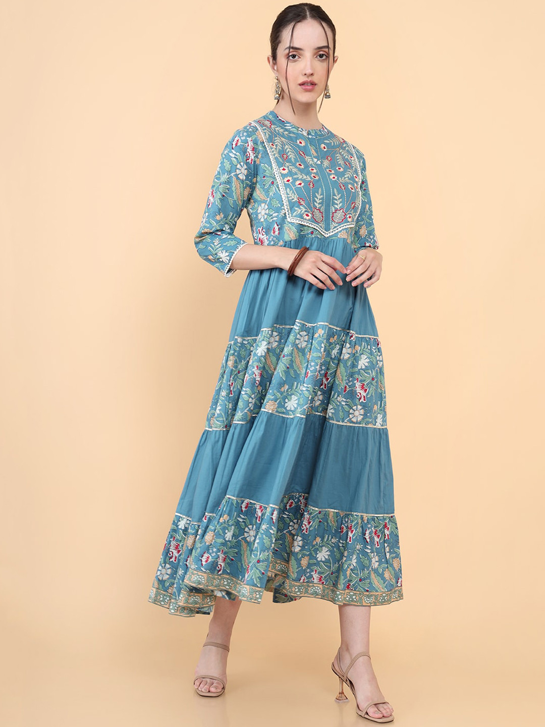 Buy Soch Blue Floral Ethnic Dress - Ethnic Dresses for Women 19973926 ...
