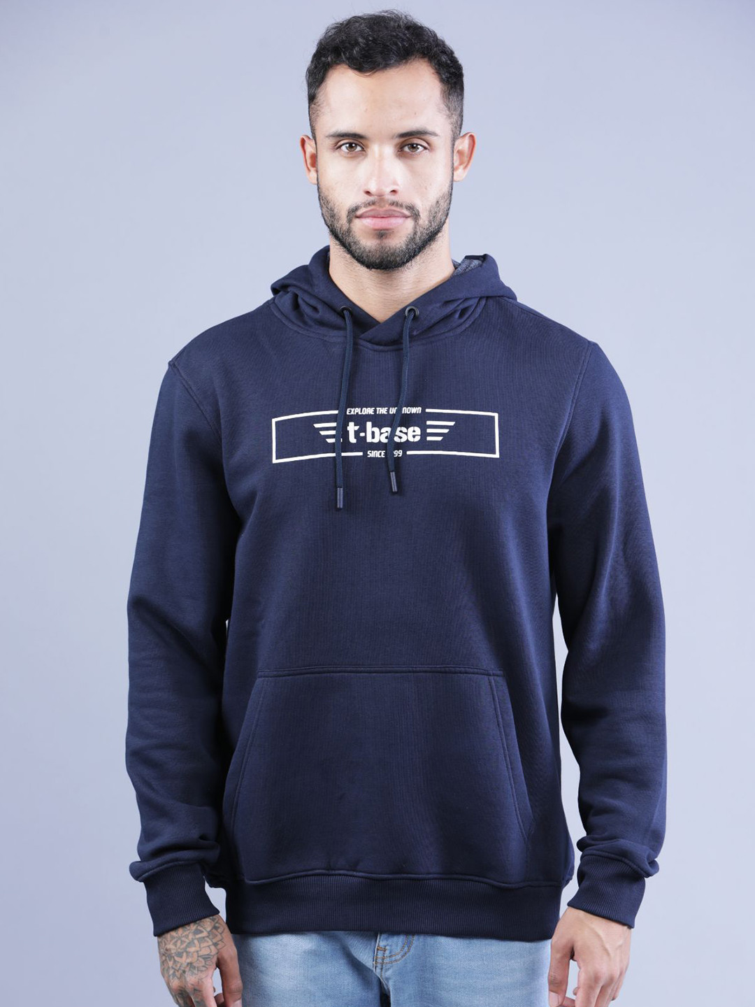 Buy T Base Men Printed Hooded Sweatshirt - Sweatshirts for Men 19975494 ...