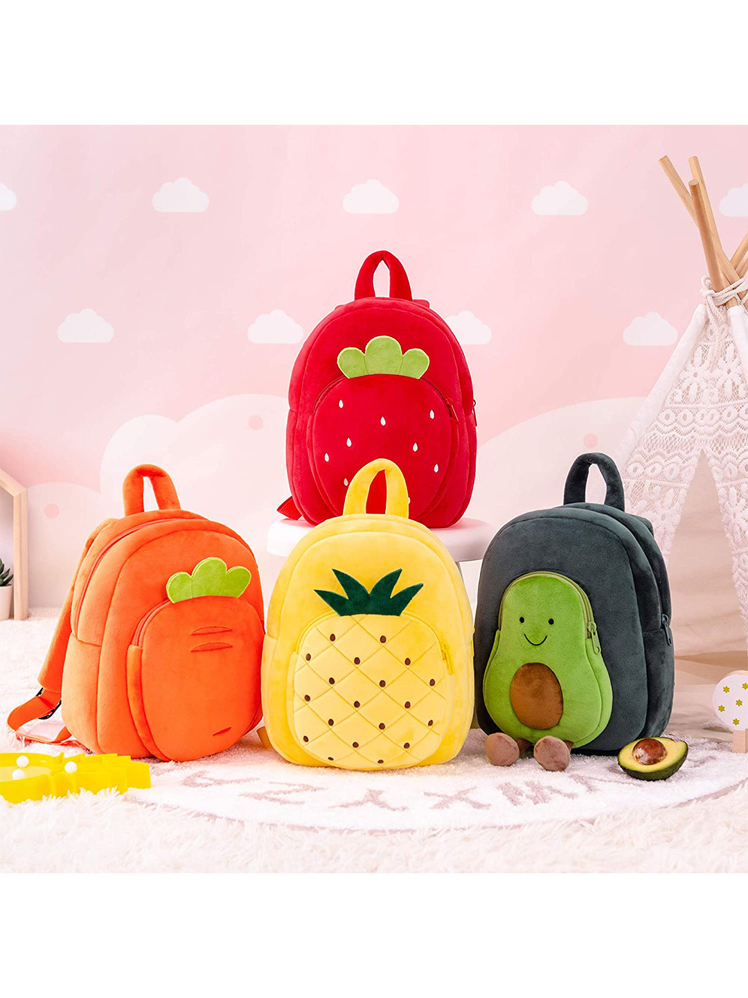 Buy Frantic Unisex Kids Yellow & Green Graphic Backpack - Backpacks for ...