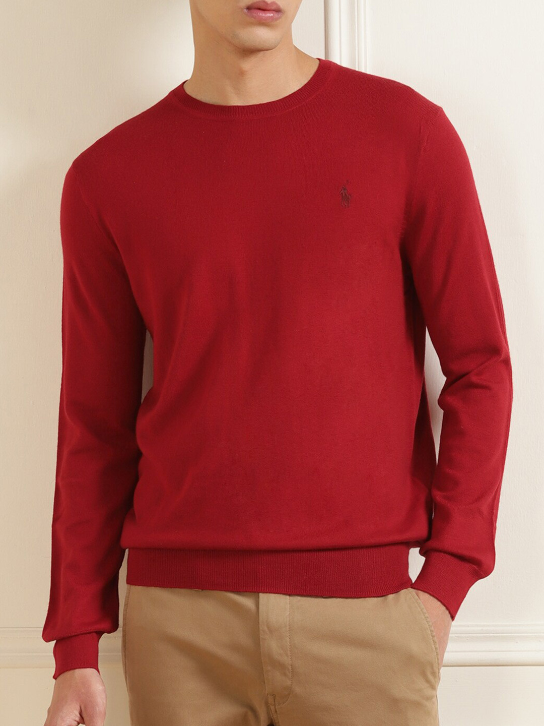 Buy Polo Ralph Lauren Men Red Pullover With Applique Detail - Sweaters ...