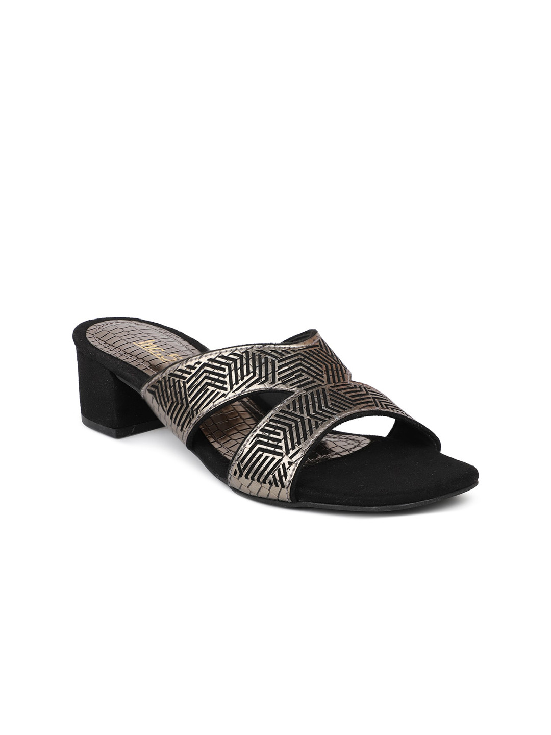 Buy Inc 5 Women Black Printed High Top Block Heels - Heels for Women ...
