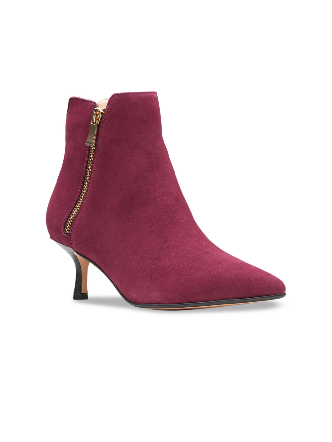 Buy Clarks Women Maroon Solid Casual Stiletto Boots - Boots for Women ...