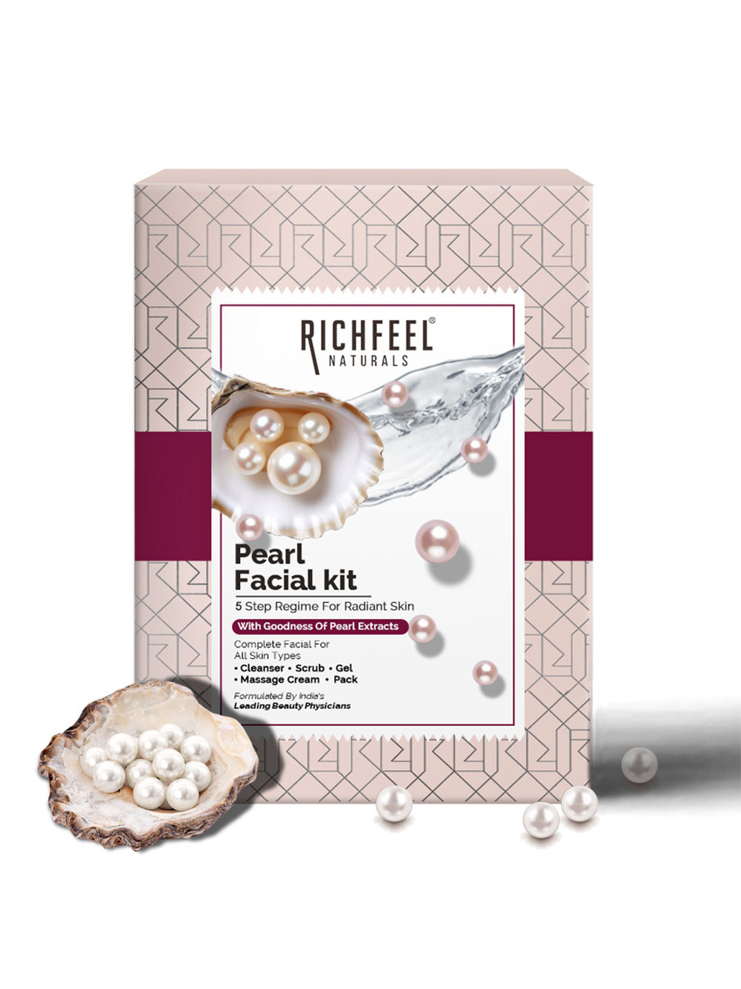Buy Richfeel Unisex Pearl Facial Kit 5x50 - Facial Kit for Unisex ...