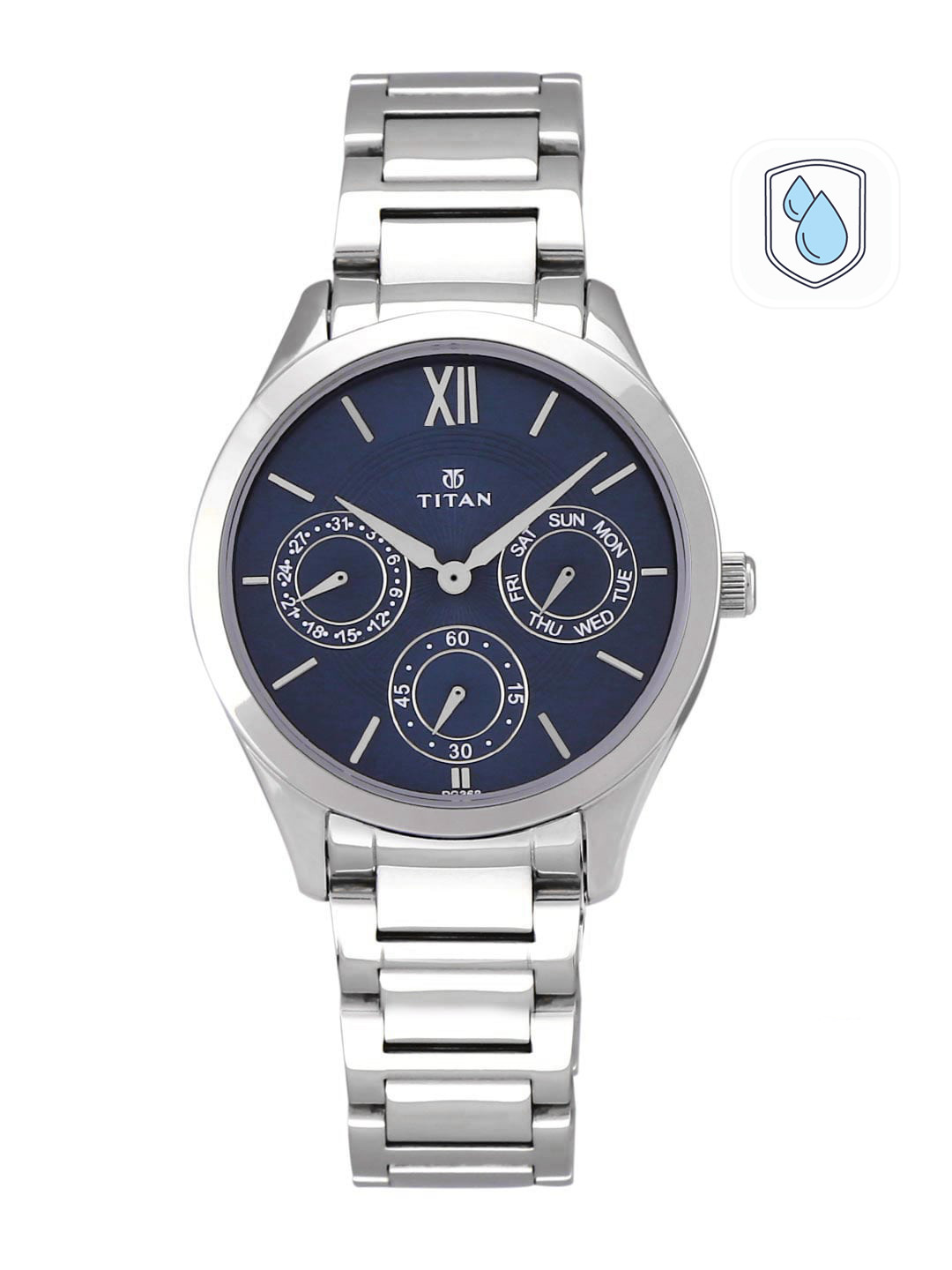 Buy Titan Women Navy Blue Multifuntion Analogue Watch 2570SM01 ...