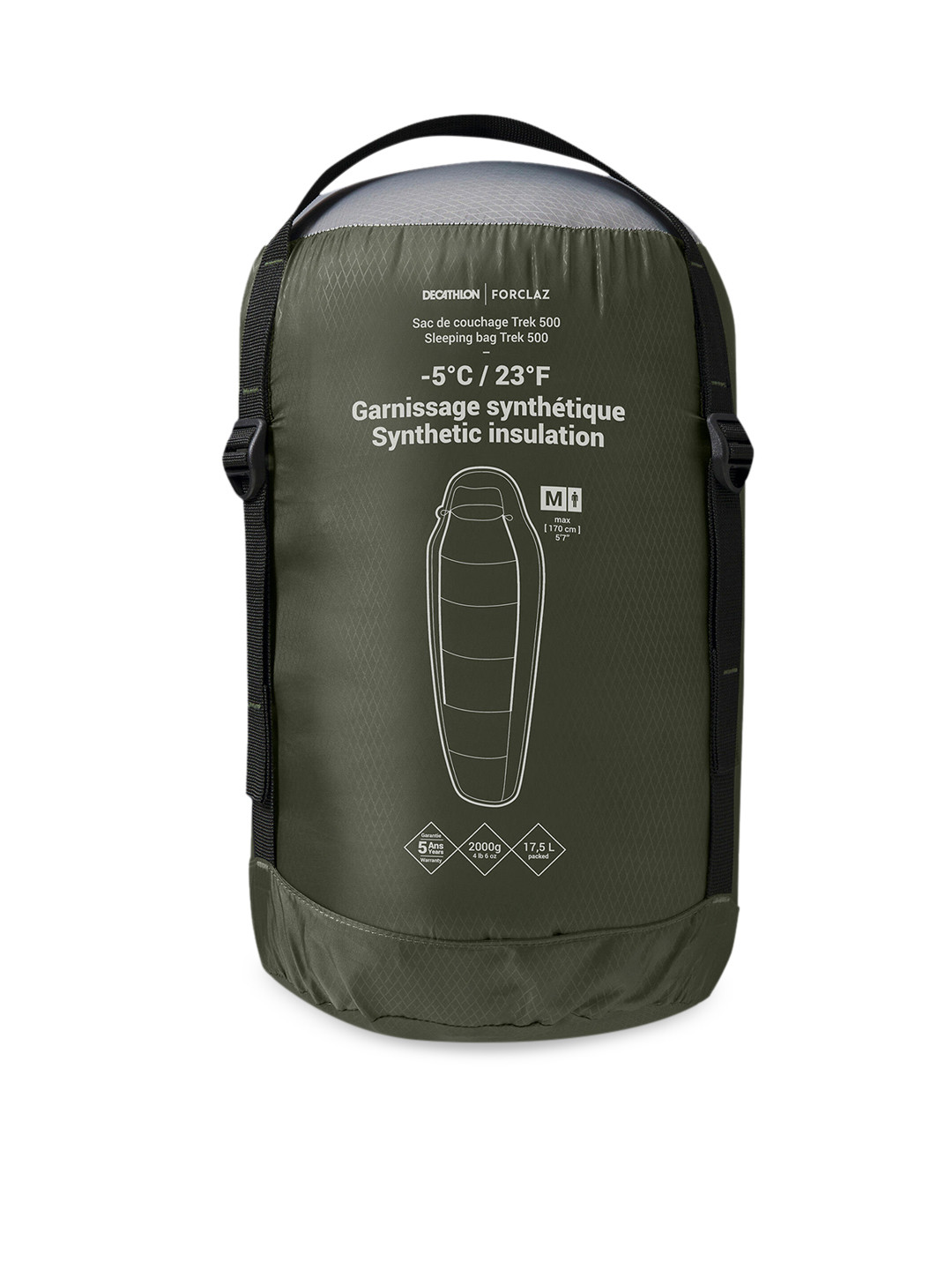 Buy FORCLAZ By Decathlon Olive Green Colourblocked TREK 500 5C Wadding ...