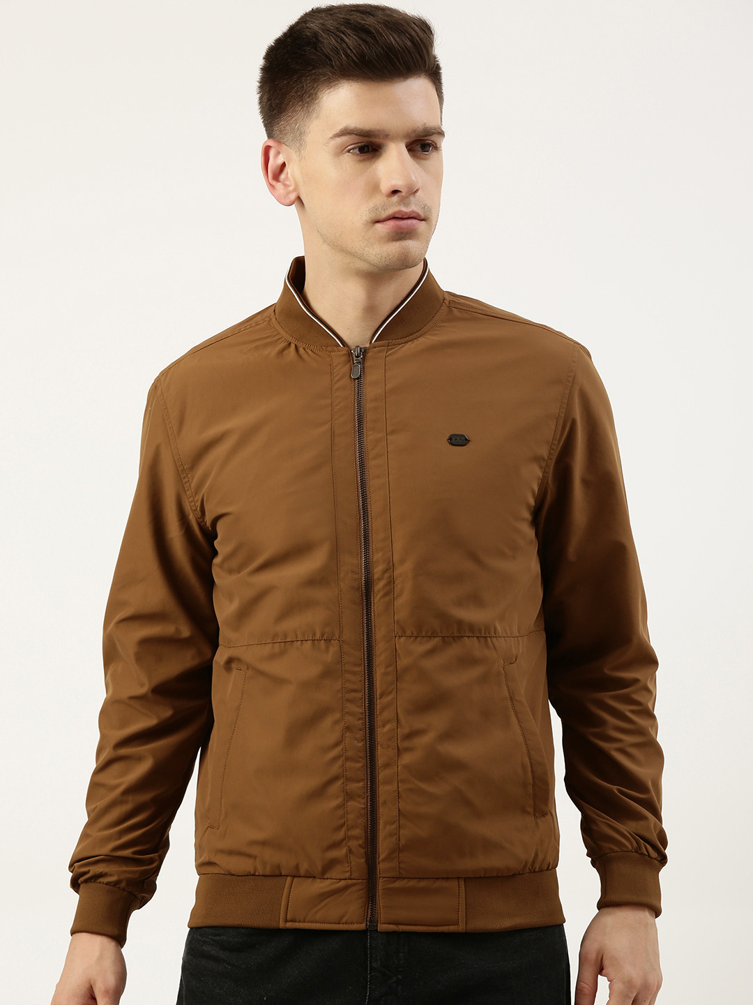 Buy Peter England Men Brown Bomber Jacket - Jackets for Men 19987220 ...