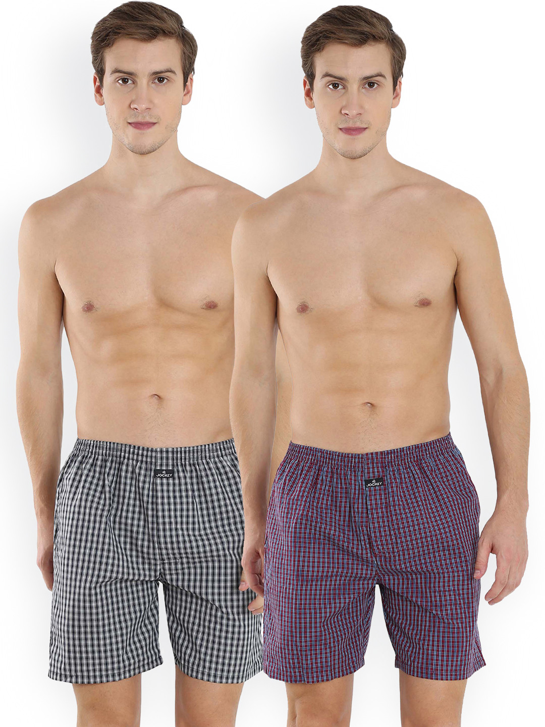Buy Jockey RELAX Relax Men Set Of 2 Assorted Checked Boxers 1223 0210 ...