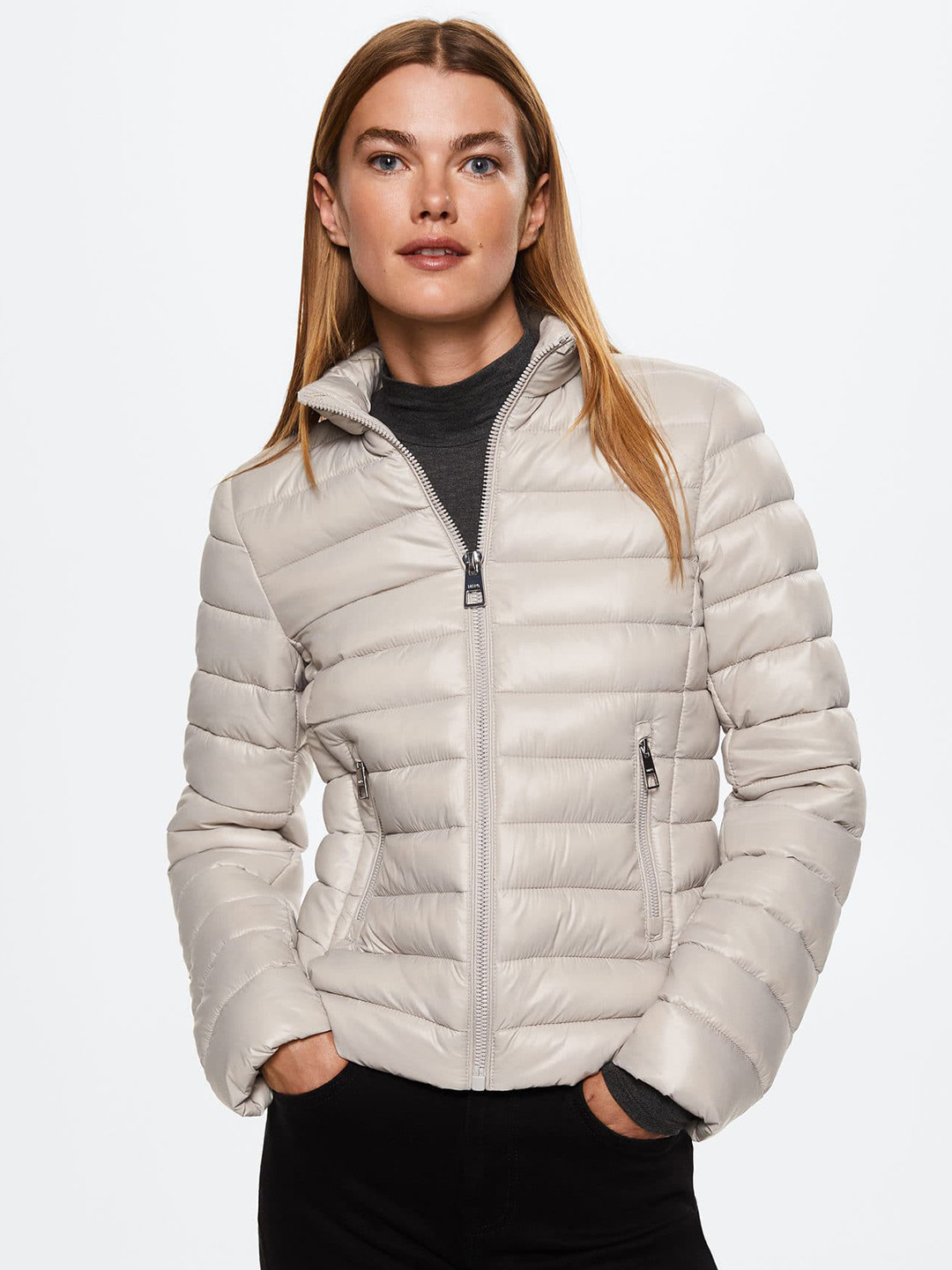 Buy MANGO Women Off White Padded Jacket - Jackets for Women 19998532 ...