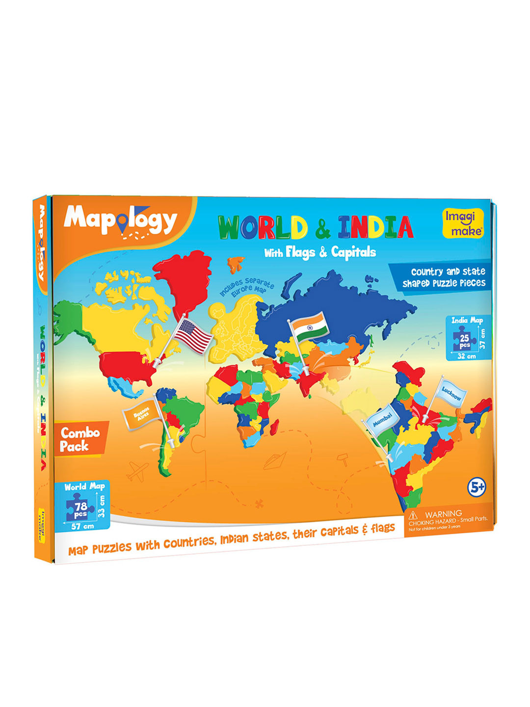 Buy Imagimake Kids Multi Mapology Puzzle Set - Learning And Development ...