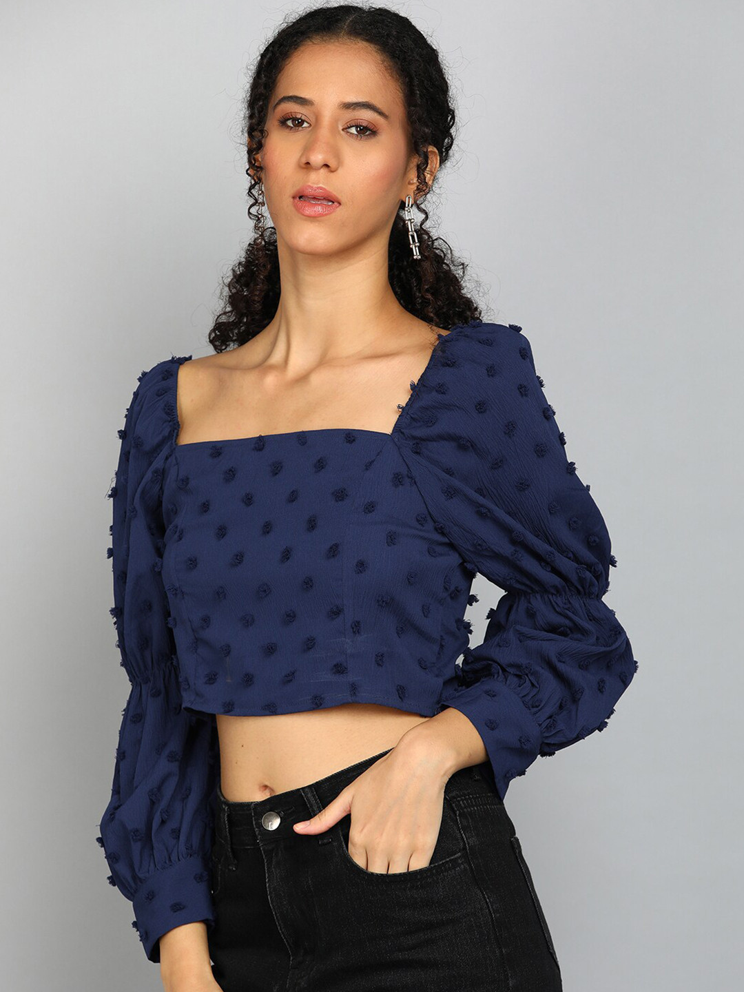 Buy DressBerry Blue Crop Top - Tops for Women 20010040 | Myntra