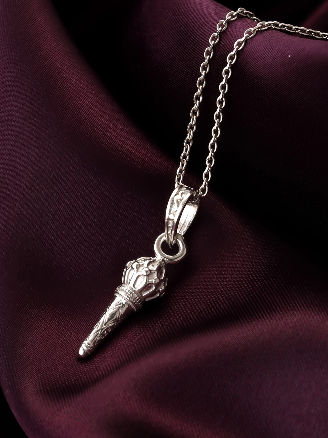 Buy GIVA 925 Sterling Silver Toned Rhodium Plated Gada Pendant With ...