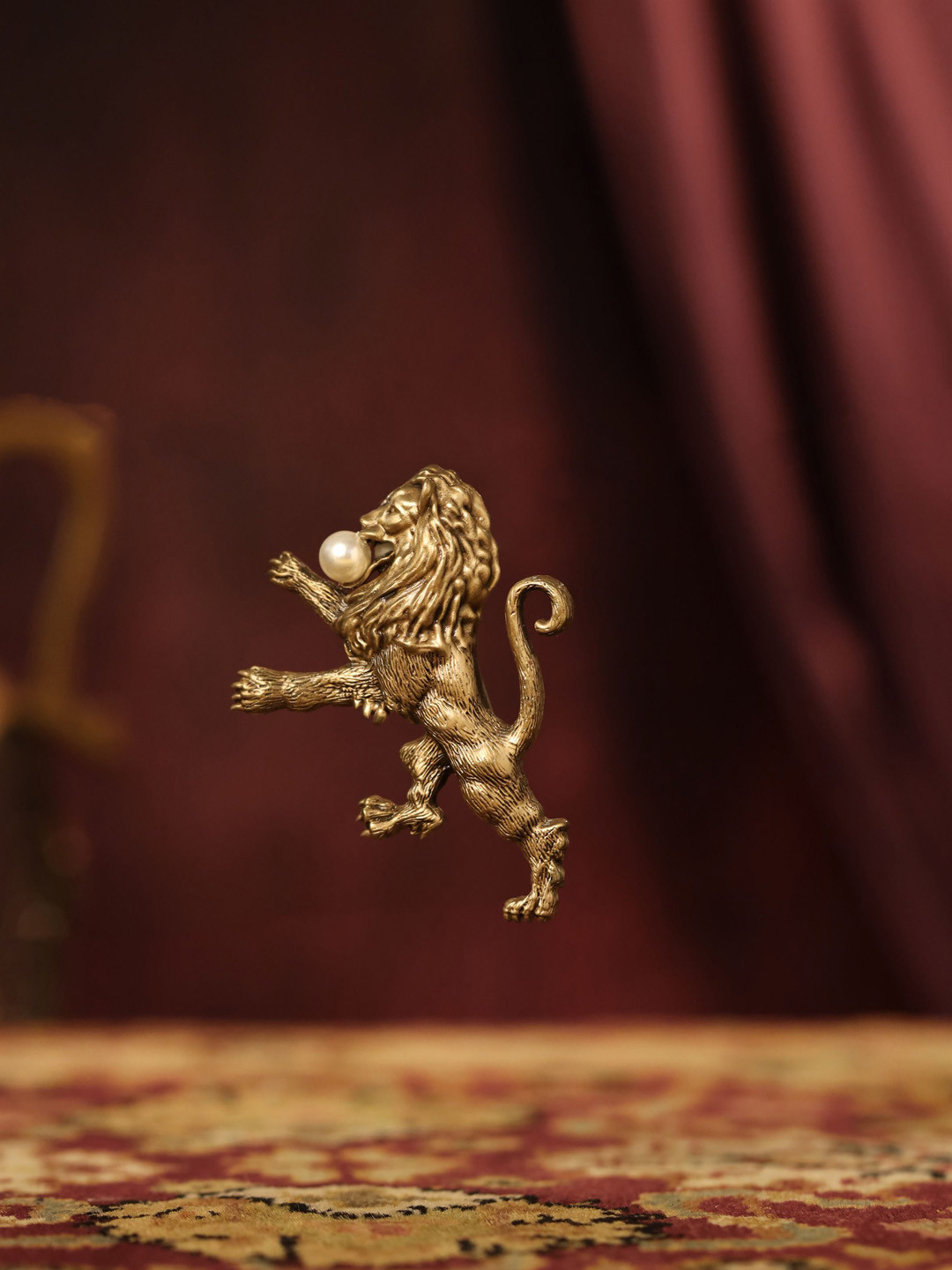 Buy COSA NOSTRAA Men Antique Gold Toned Fireball Lapel Pin Brooch ...