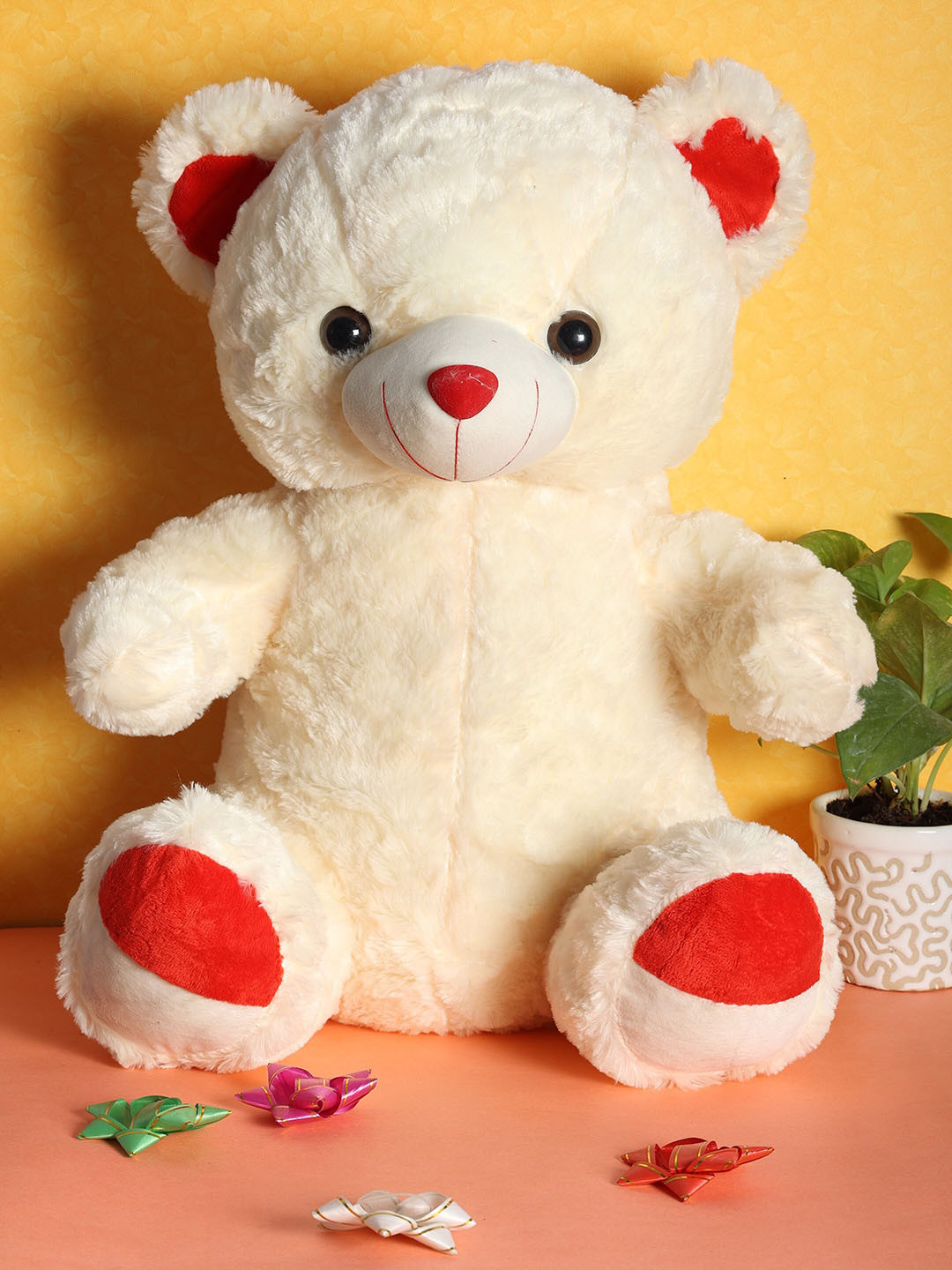 Buy SKYLOFTS Kids White & Red Teddy Bear Soft Toy - Soft Toys And Dolls ...