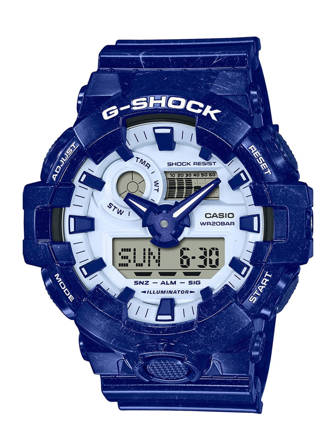 Buy CASIO Men Blue Patterned Dial & Blue Textured Straps Analogue And ...