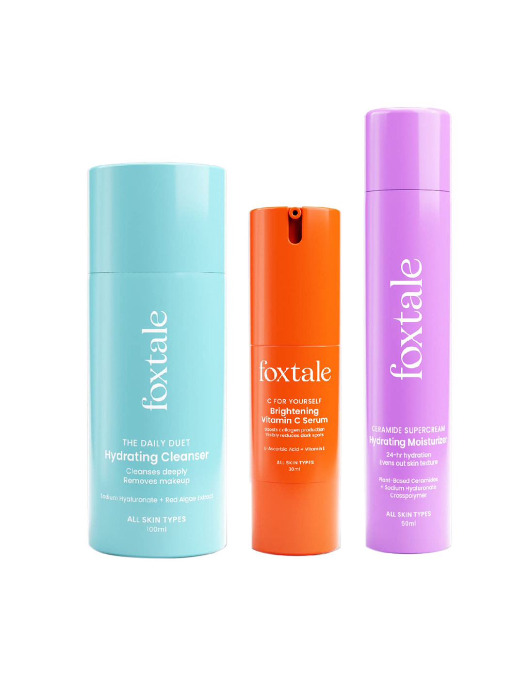 Buy FoxTale Set Of 3 Hydrating Cleanser With Vitamin C Serum ...