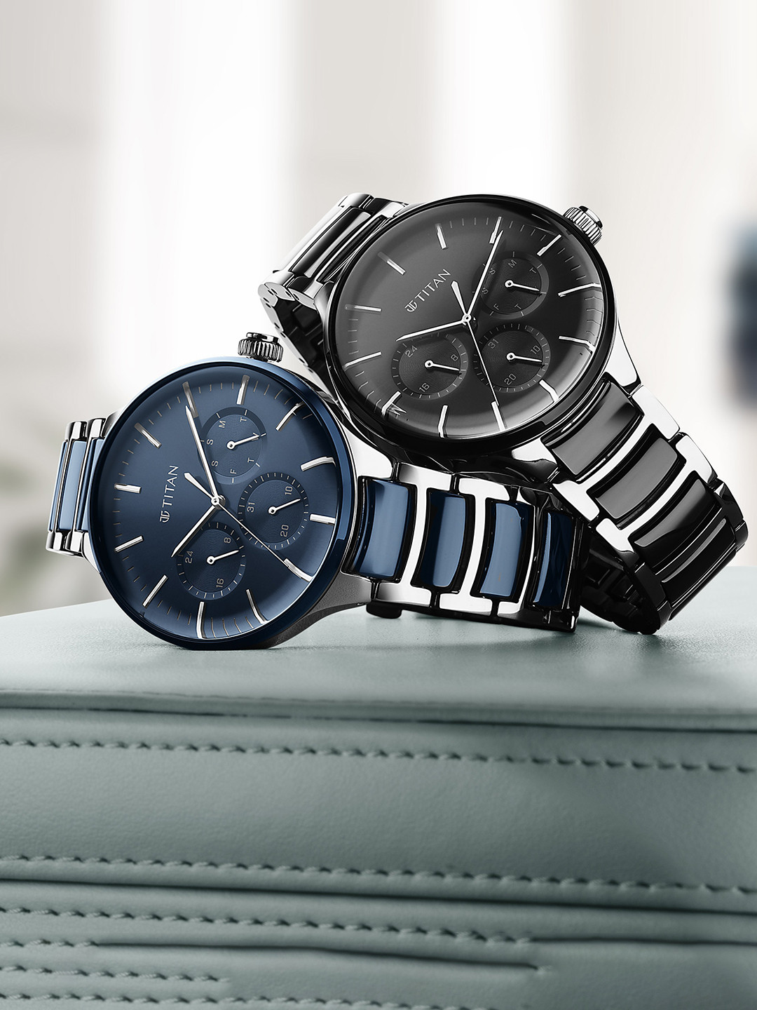 Buy Titan Men Black Dial Stainless Steel Bracelet Style Straps Analogue ...