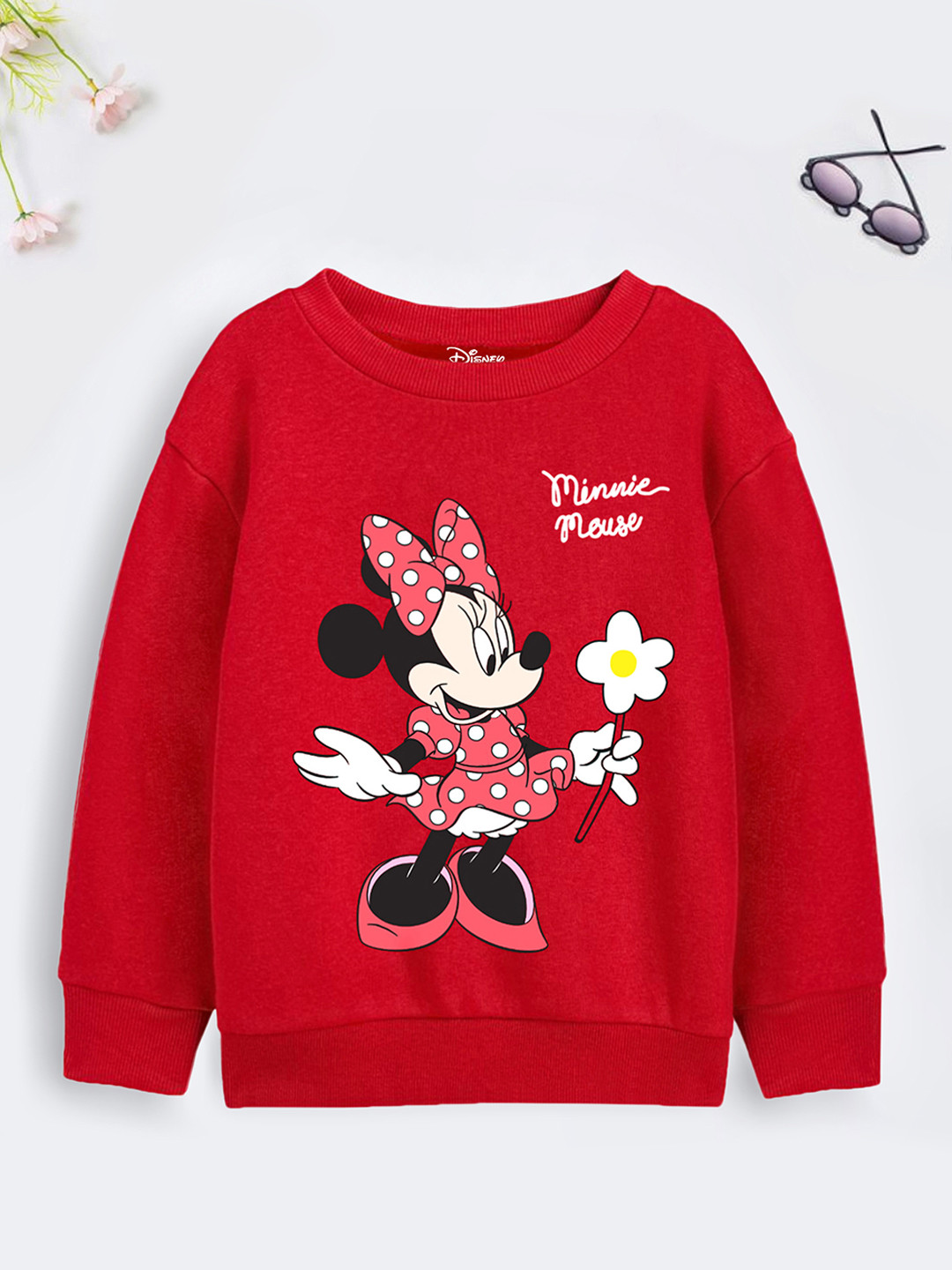 Buy YK Disney Teen Girls Red Disney Minnie Mouse Printed Cotton ...