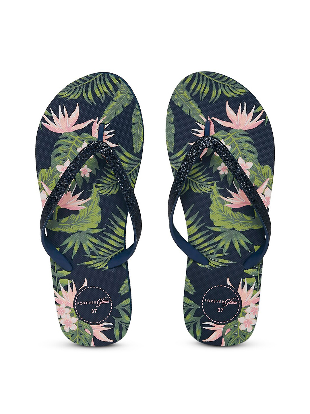 Buy Forever Glam By Pantaloons Women Navy Blue & Pink Printed Thong ...