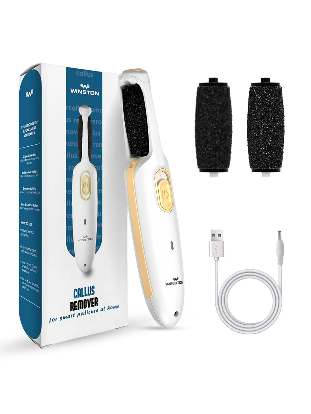 Buy WINSTON Rechargeable Callus Remover Foot Scrubber For Dead Skin ...