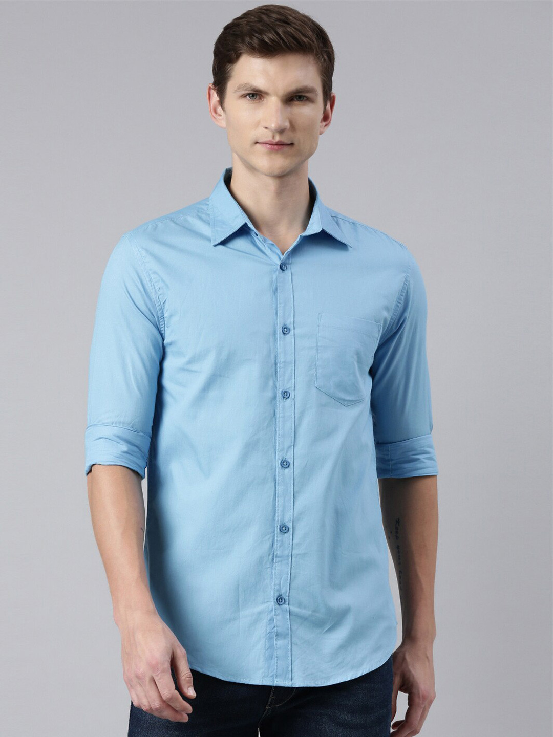 Buy Kryptic Men Smart Regular Fit Solid Cotton Casual Shirt - Shirts ...