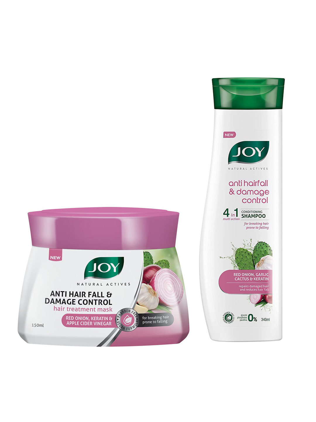 Buy JOY Set Of Natural Actives Hair Mask 150 Ml & Shampoo 340 Ml - Hair ...